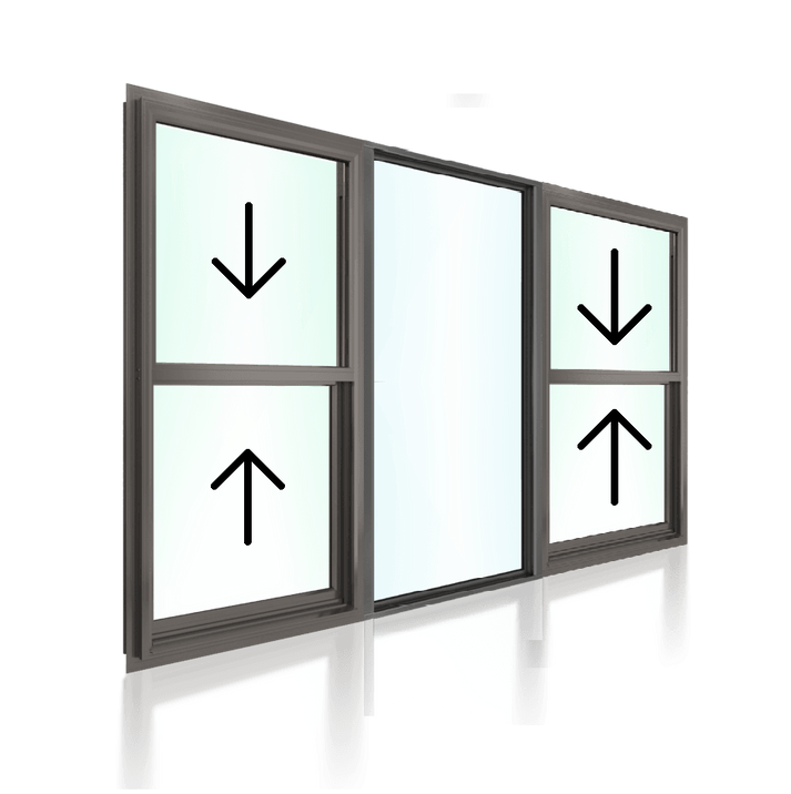 Double Hung Window XOX 1200 H x 2650 W – WINDOWS DOORS ONLINE
