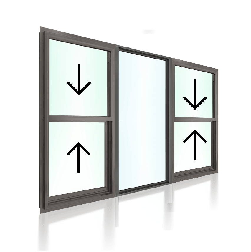 Double Hung Window XOX 857 H x 2650 W – WINDOWS DOORS ONLINE