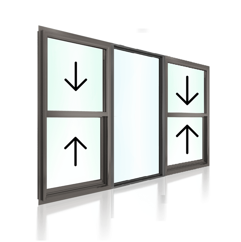 Double Hung Window XOX 1800 H x 2650 W – WINDOWS DOORS ONLINE